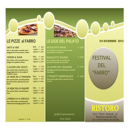 Menù farro pdf- Ristorante RISTORO | PDF