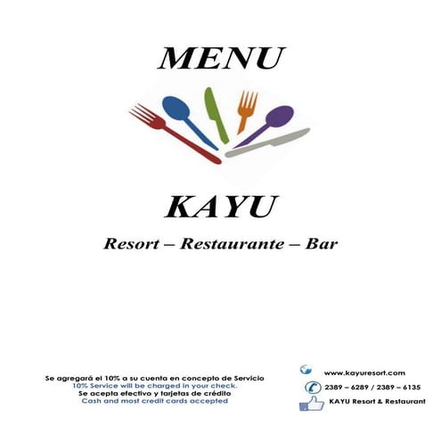 Menu Kayu Resort & Restaurant | PDF