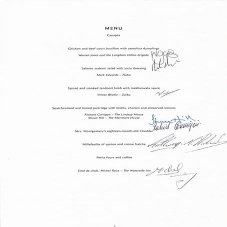 Michel Roux Concord Last Dinner Menu | PDF