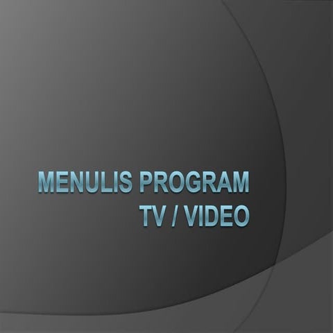 Menulis program-tv MM | PDF