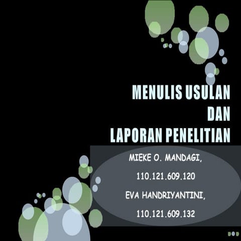 Menulis Usulan & Laporan Penelitian | PPT
