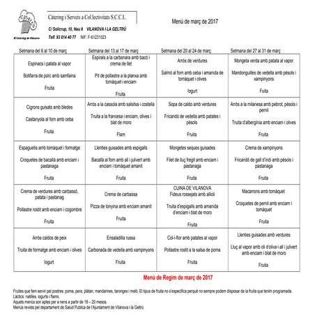 Menú banquet Idilium Casaments Girona - Banyoles | PDF