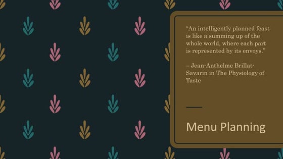 Menu Planning | PPT