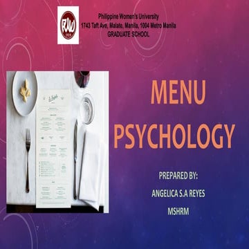 Menu Psychology | PDF