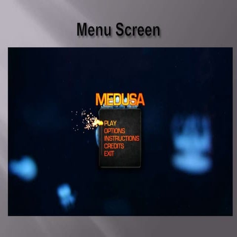 Menu screen