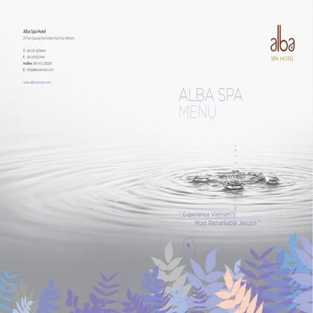 Menu spa- Alba Spa Hotel | PDF