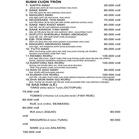 Morico Food Menu 2019 | PDF
