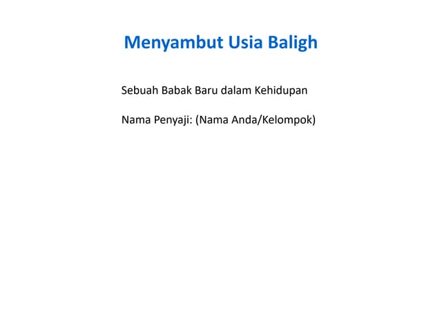 Fiqh 4 Tanda-tanda Baligh | PPTX