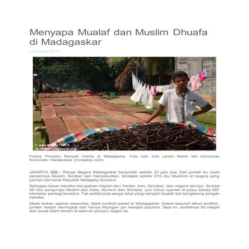 Menyapa mualaf dan muslim dhuafa di madagaskar | PDF