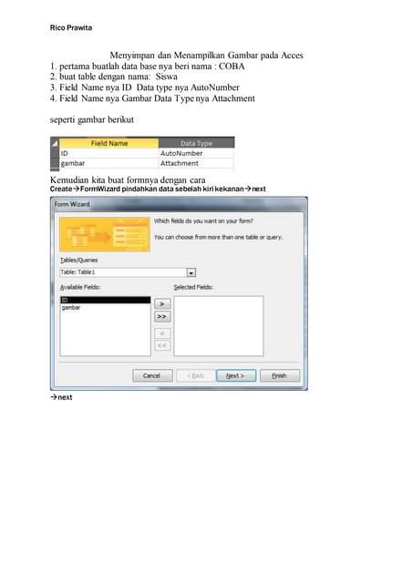 Cara Membuat DataBase dengan Access @Uswatun_Khs | PDF