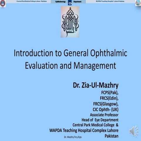General Ophthalmic Evaluation and Management | PPTX