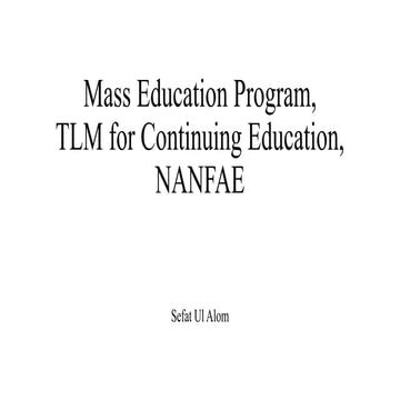 Mass Education Program, Teaching Materials in Continuing Education and ...