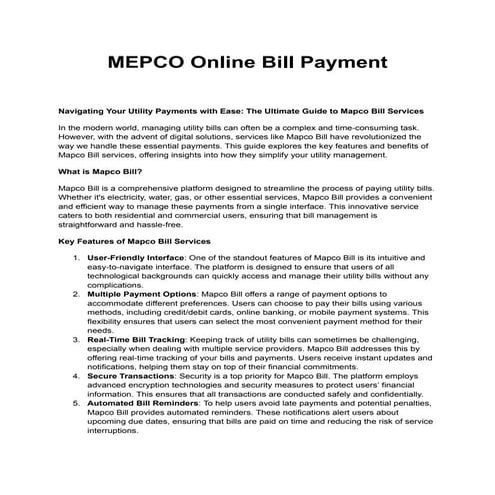 The Ultimate Guide to Mapco Bill Services | PDF