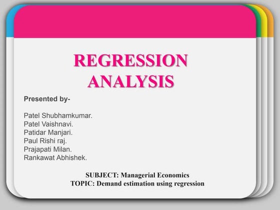 Demand estimation by regression analysis | PPT