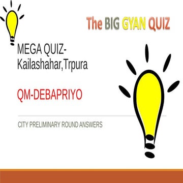 Meqa quiz tripura- city preliminary answers | PPT