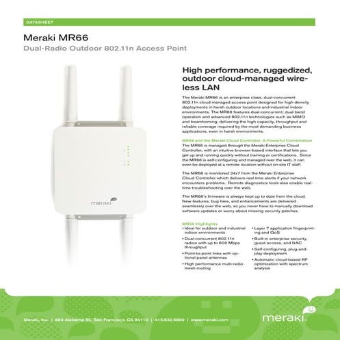Meraki MR66 | PDF