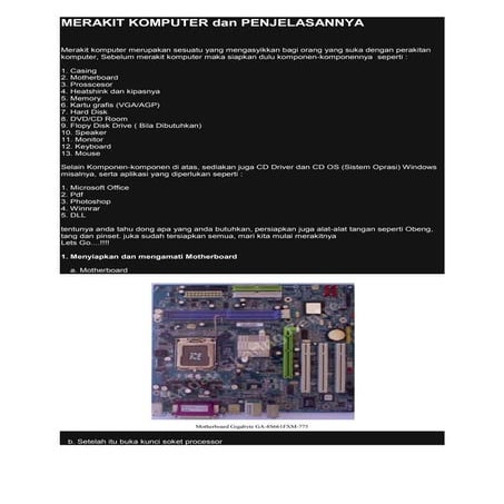 Perakitan Komputer dan Penjelasannya~arpn | PDF