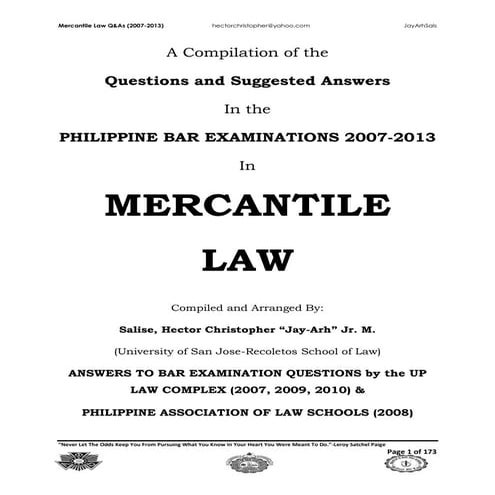 Mercantile Law 2007 2013 Pdf