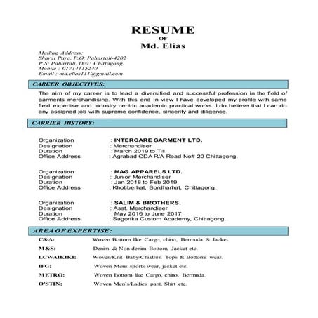 Merchandiser cv elias | DOC