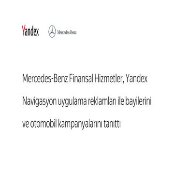 Mercedes-Benz Finansal Hizmetler & Yandex Navigasyon Başarı Hikayesi | PPT
