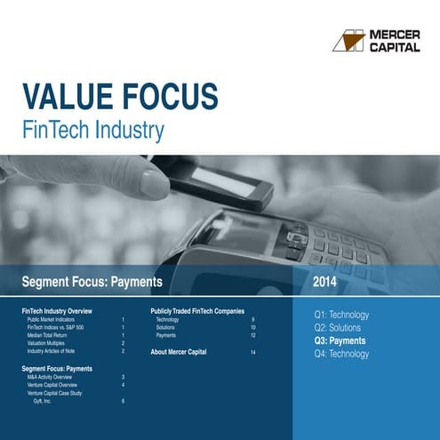 Mercer Capital's Value Focus: FinTech Industry | Q3 2014 | Segment ...