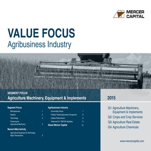 Mercer Capital's Value Focus: Agribusiness | Q1 2015 | Segment ...