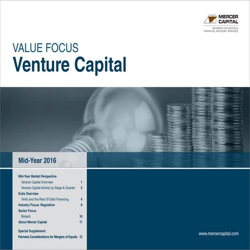 Mercer Capital's Value Focus: Venture Capital | Mid-Year 2016 | PPT