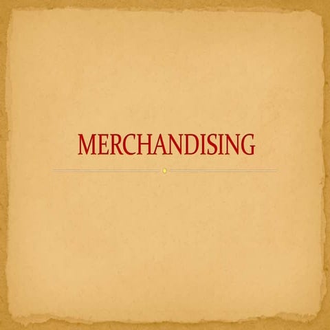 El merchandising | PPTX