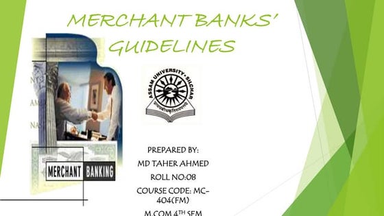 Merchant Banking ppt | PPTX | Business Banking & Finance | Business