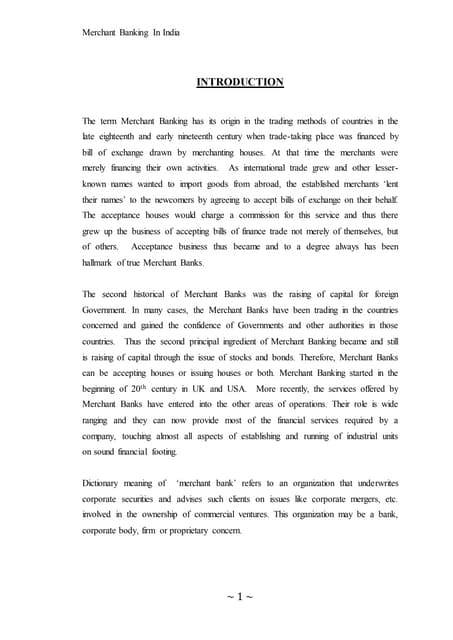 Merchant banking & case study analysis | PPT