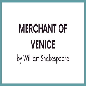 The merchant of venice | PPTX