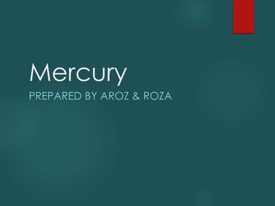 Mercury | PPTX | Chemistry | Science