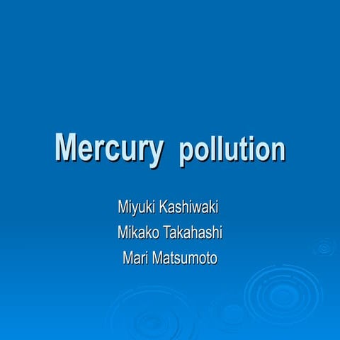 Mercury Pollution | PPT