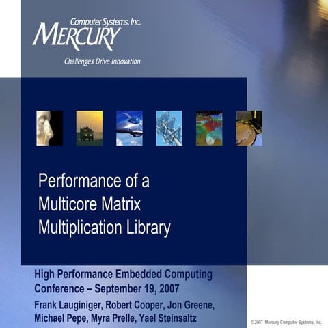 Performance of a Multicore Matrix Multiplication Library | PDF