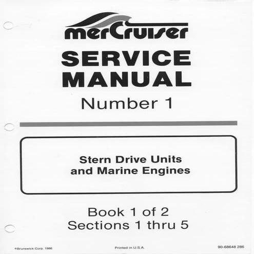 Mercury mercruiser mie 255 stern drive units and marine engine service ...