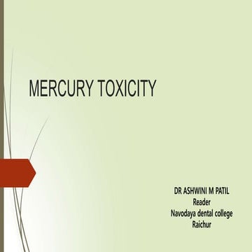 Mercury spillage management in hospital management | PPT