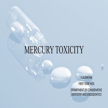 Mercury spillage management in hospital management | PPT