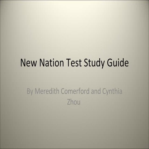 Meredith Cynthia New Nation Study Guide | PPT