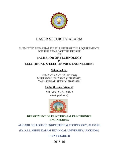 Laser Security System Project report | PDF