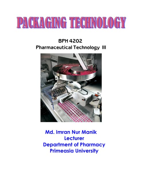 Stability of packaging in pharmacy | PPTX