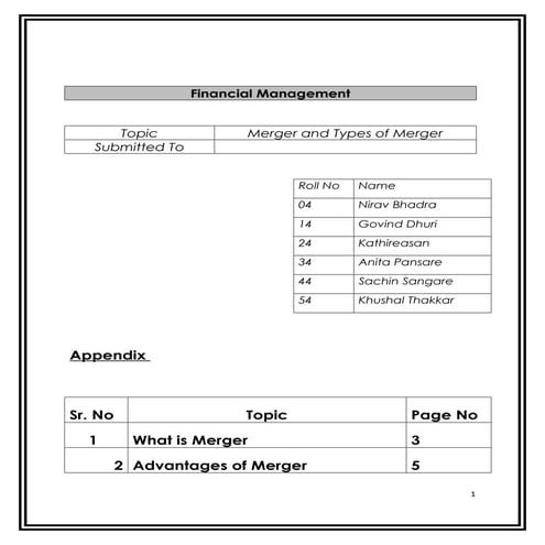 Merger write up | PDF