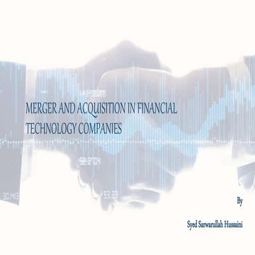 Merger & Acquisition in financial technology company | PPTX