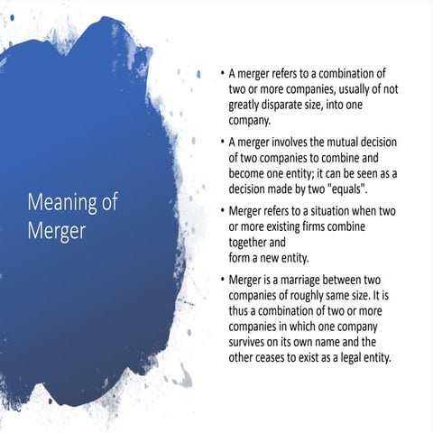 Merger and accuquistion meaning with example | PPTX
