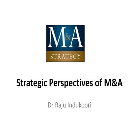 Merger as a strategic perspective | PPTX