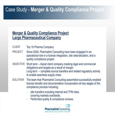 Regulatory Compliance Project Case Study | PDF