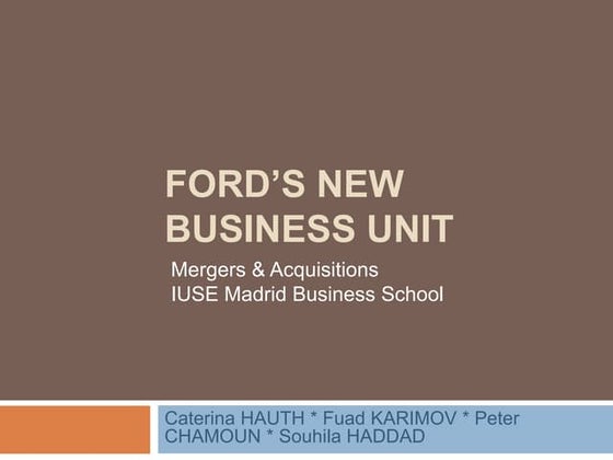 FORD company presentation | PPTX