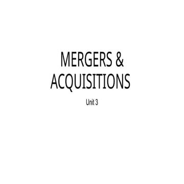 allied corporate laws unit 3 merger n aquisitions | PPT