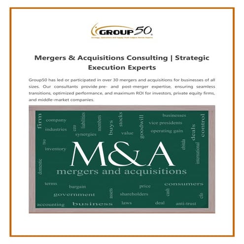 Mergers & Acquisitions Consulting | Strategic Execution Experts | PDF