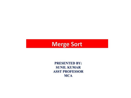 Merge and merge sorting | PPT