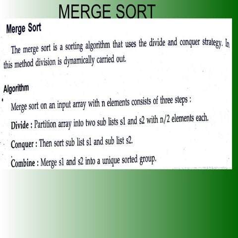 merge sort - updated to c .ppt